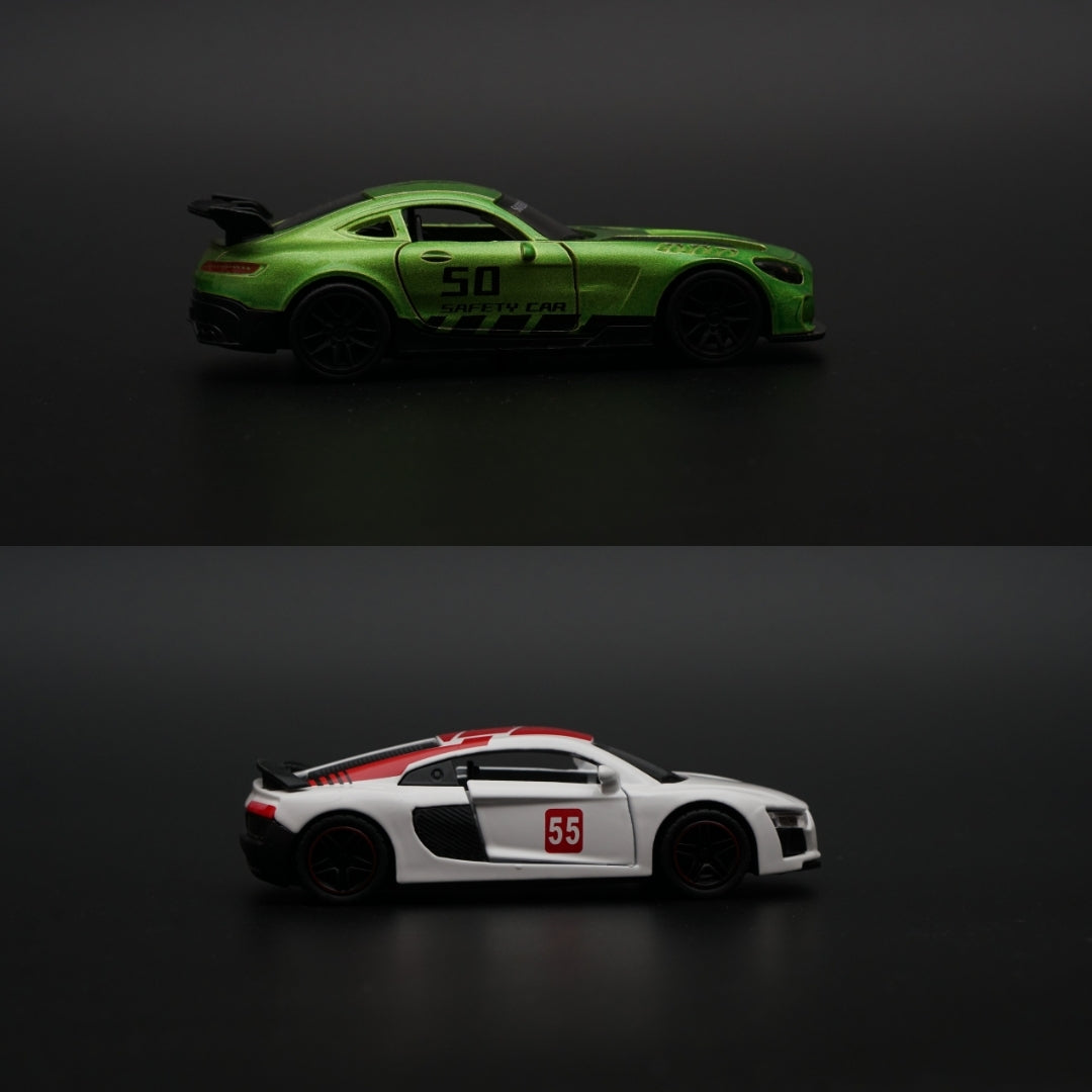 1:43 Amg GT , Audi Diecast Combo (Green,White) – Kunju Vandi