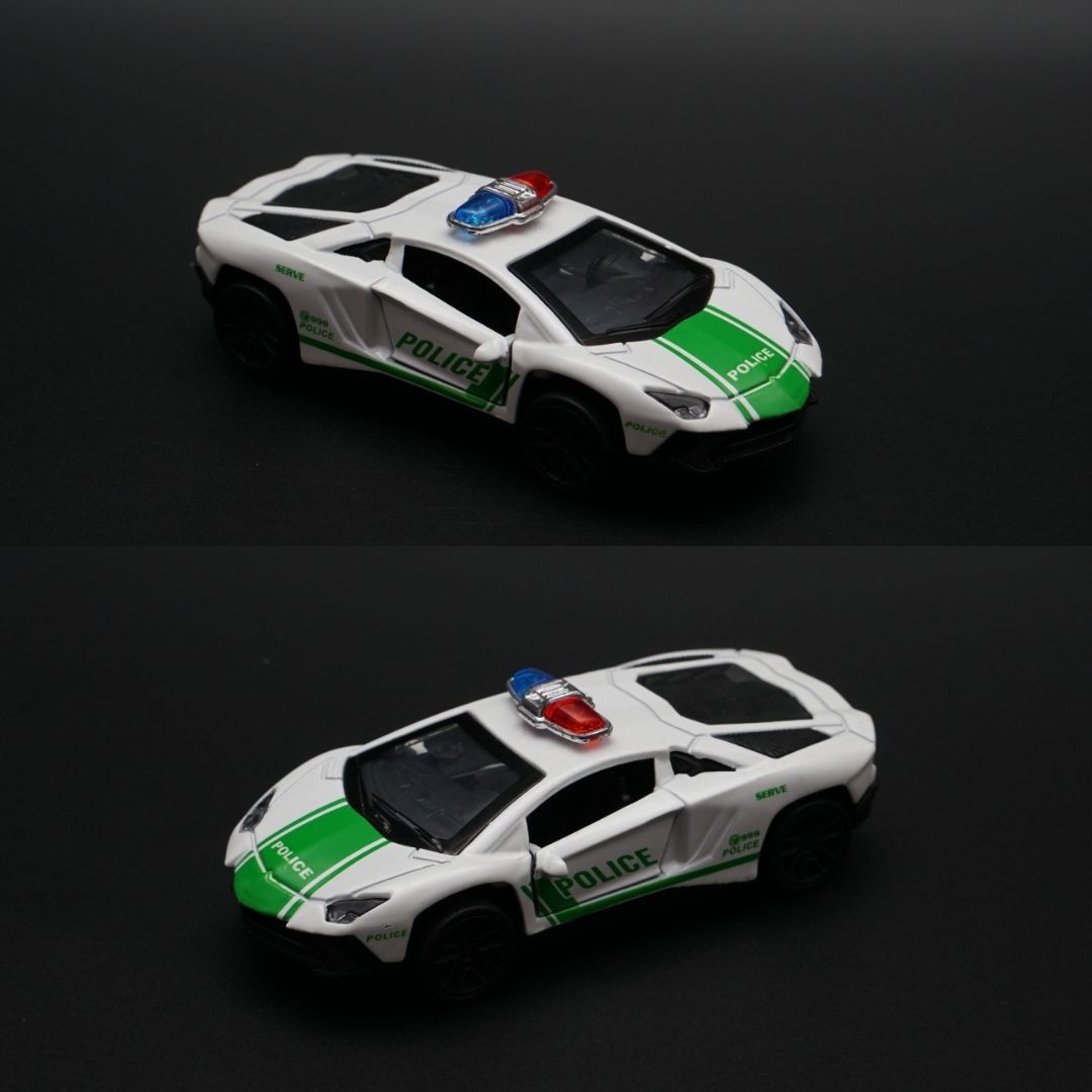 1:43 Lambo Police Version Diecast – Kunju Vandi